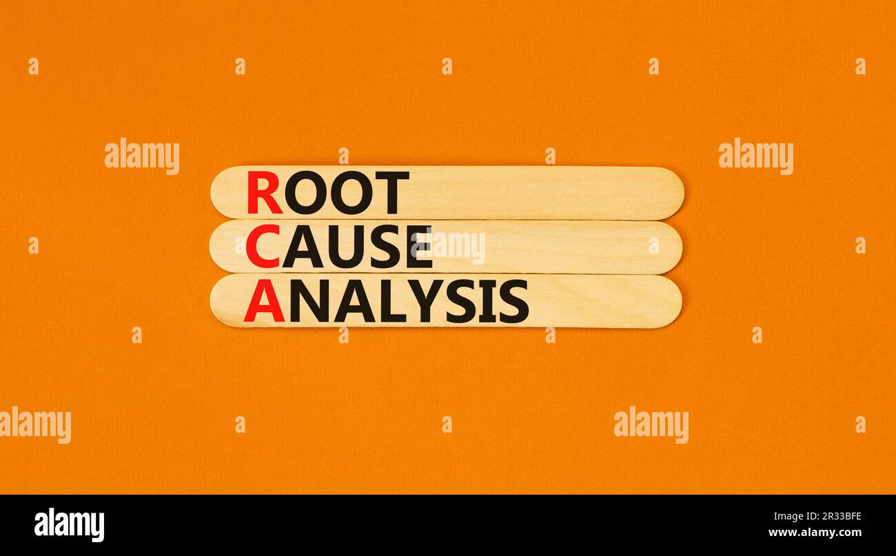 RCA root cause analysis symbol. Concept words RCA root cause analysis ...