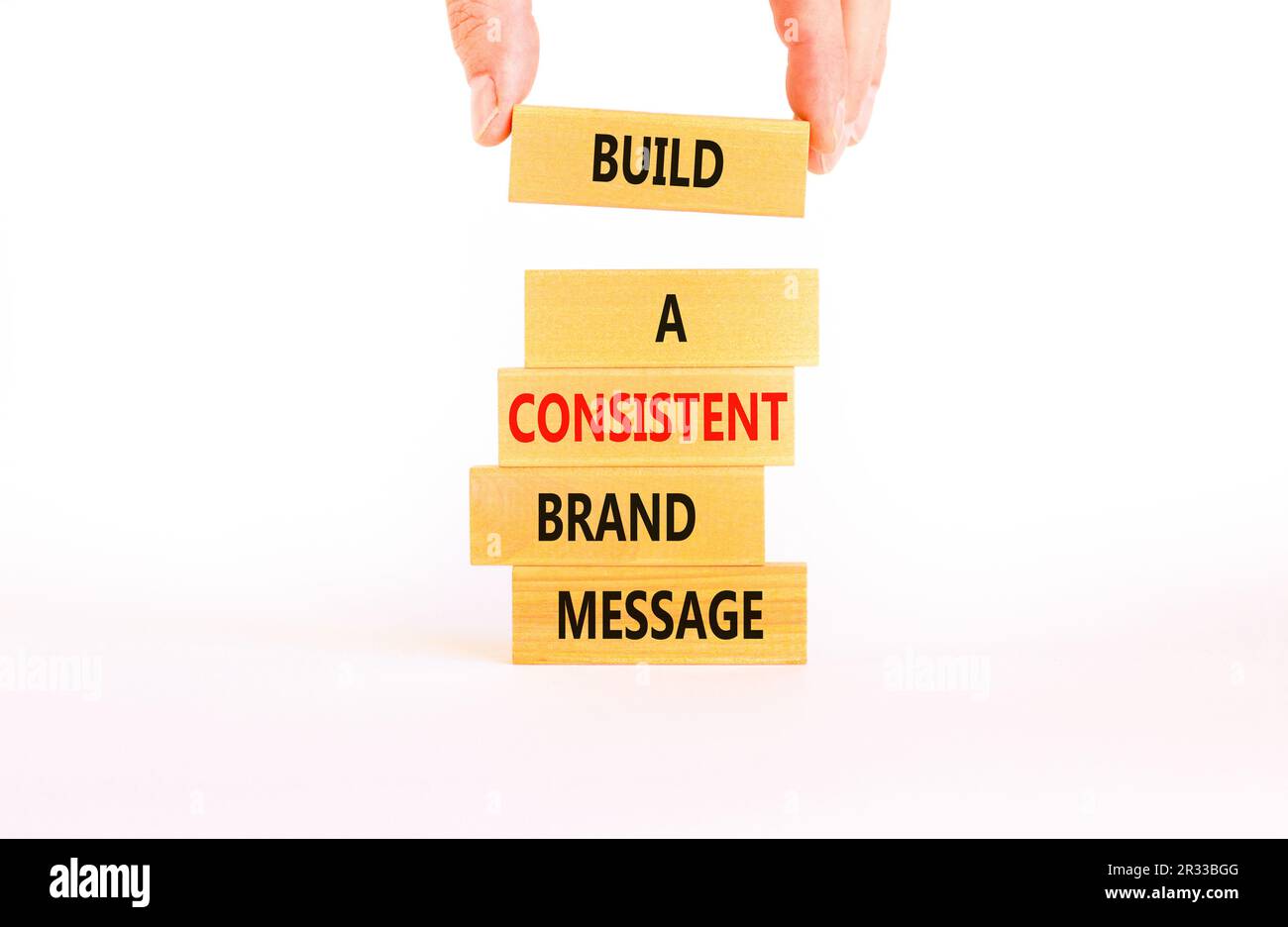 Consistent brand message symbol. Concept words build a consistent brand ...