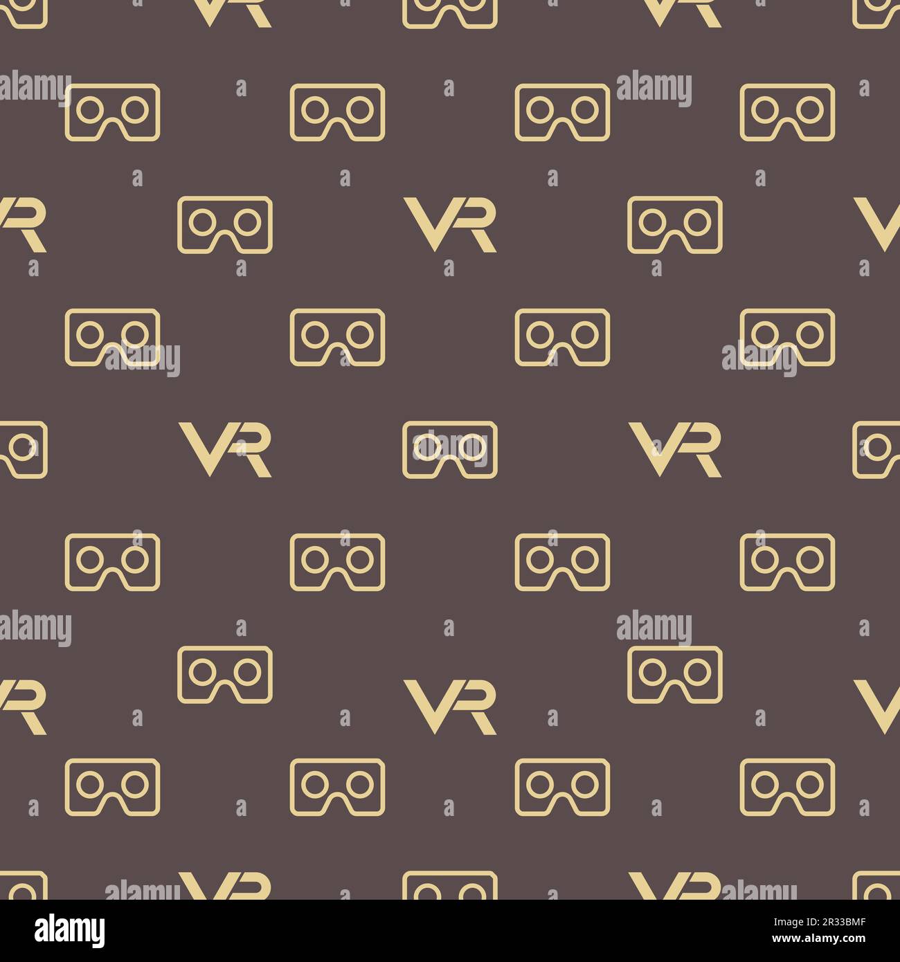 Seamless pattern with golden VR logos. Virtual reality logos Stock ...