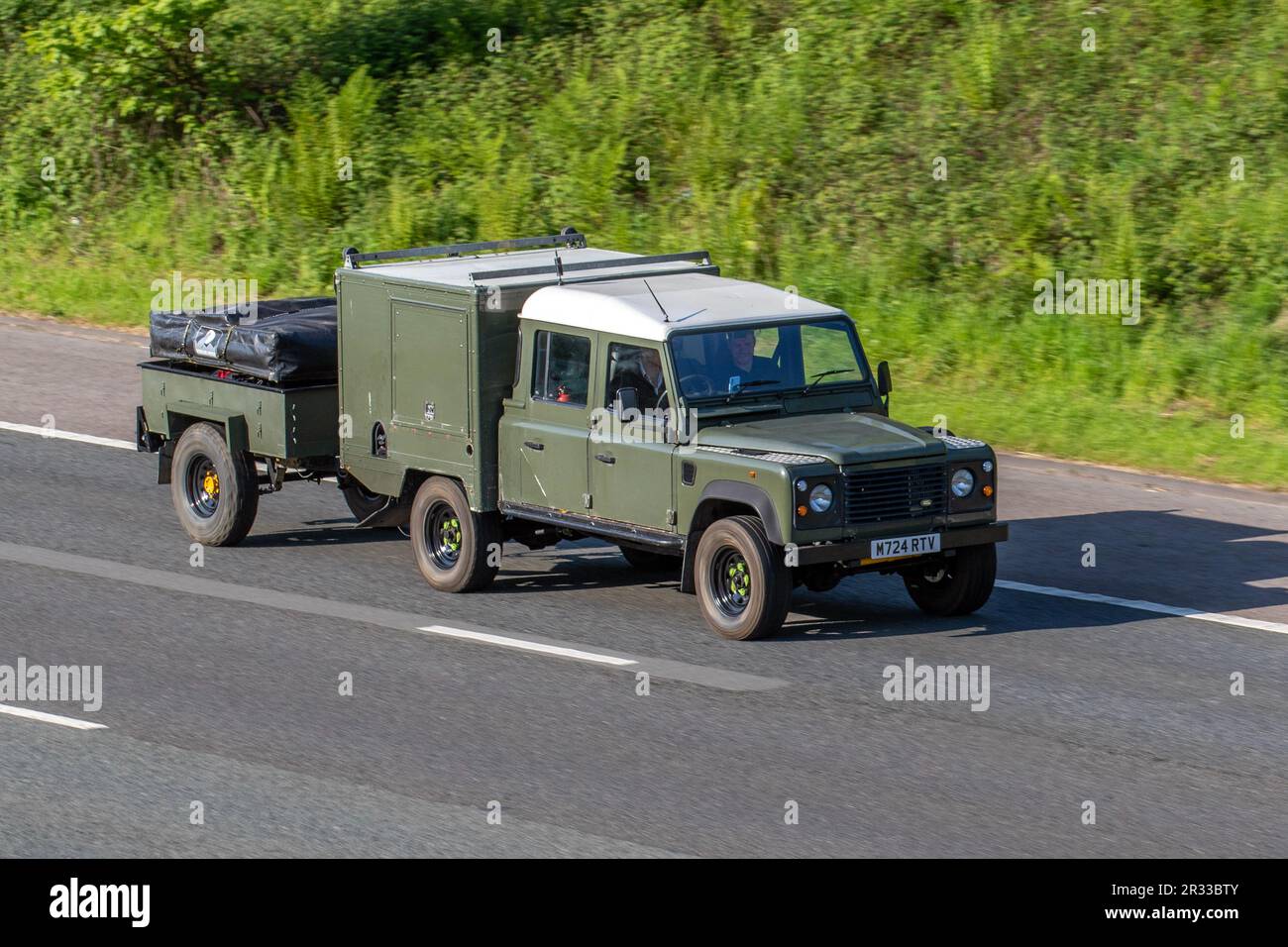 1994 90s nineties Green Land Rover 130 Defender Turbo 300 Tdi Green LCV ...