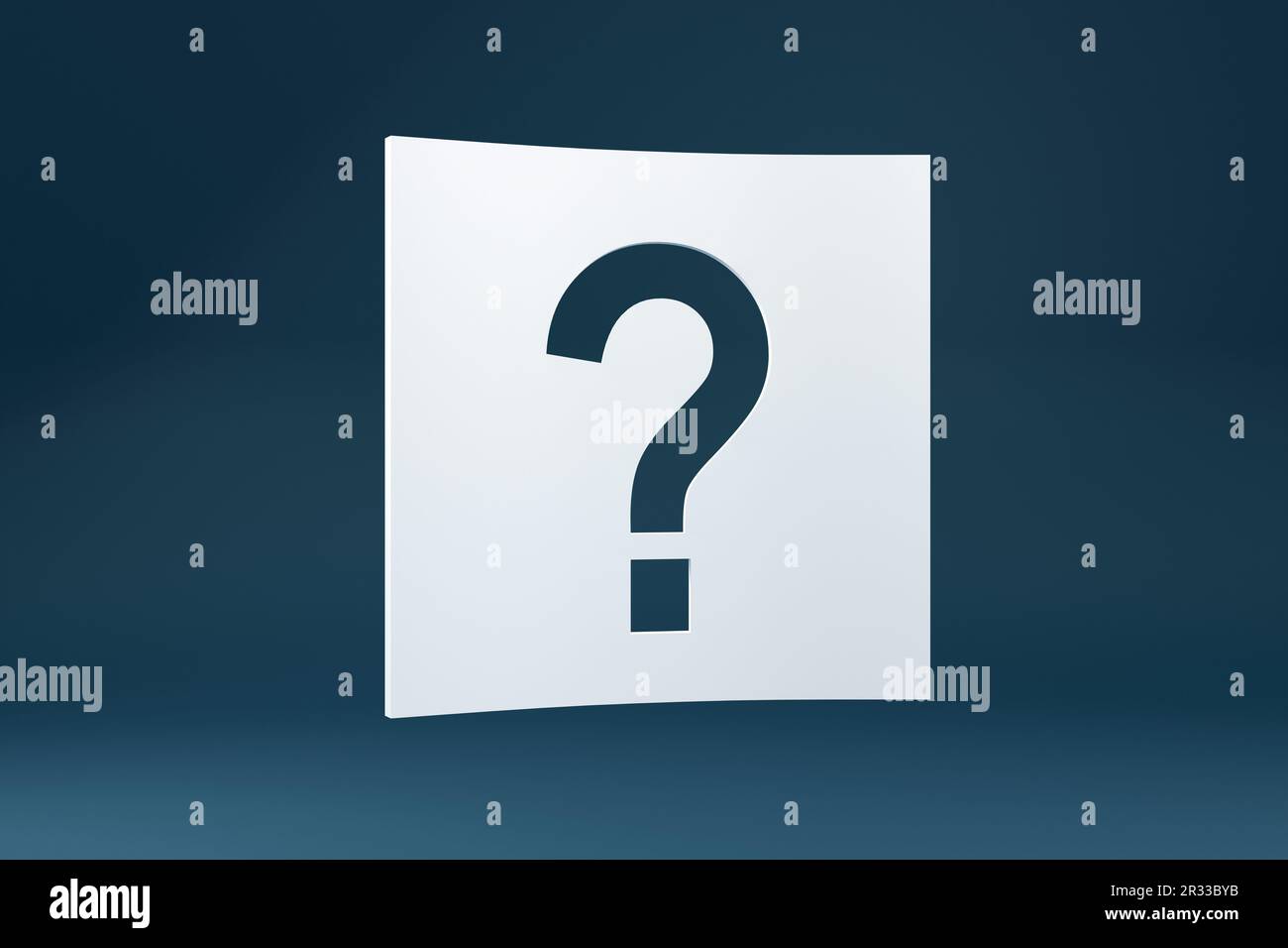 Luxury question mark on light podium, soft light, smooth background, 3d ...