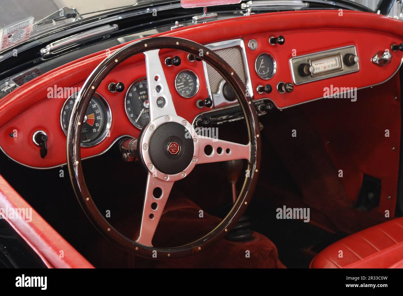 British sports car MGA interior Stock Photo - Alamy