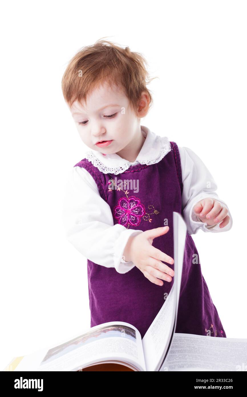 Girl reading isolated Stock Photo - Alamy