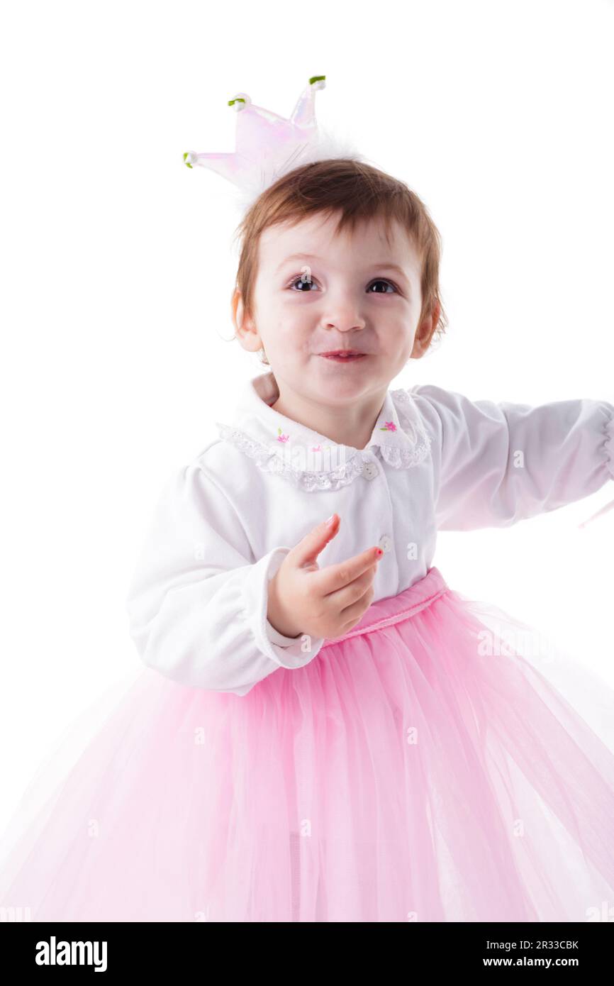 Princess in pink isolated Stock Photo - Alamy