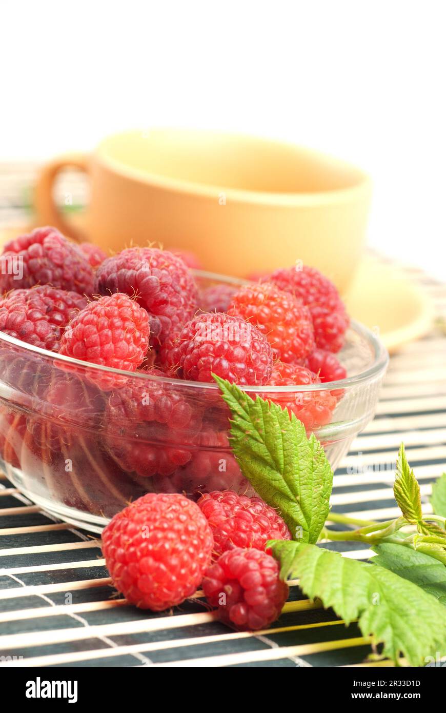 Still life with raspberries Stock Photo - Alamy