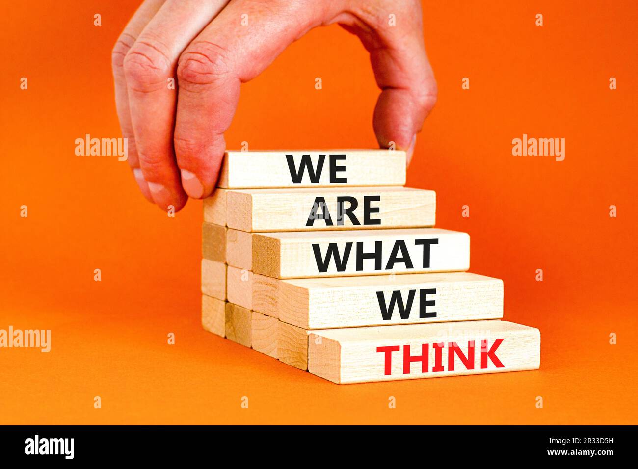 We are what we think symbol. Concept word We are what we think on ...