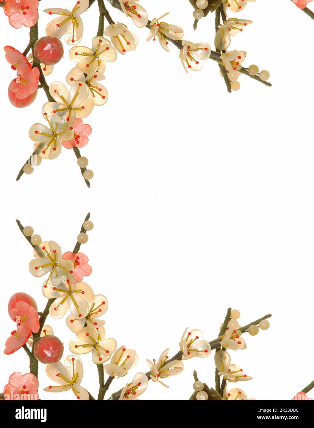 Detail of fine chinese jade cherry blossom Stock Photo - Alamy