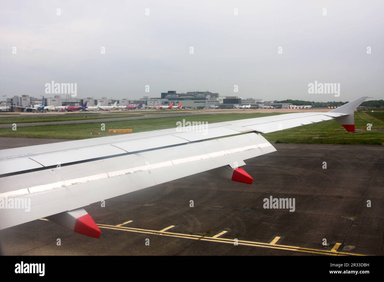 A view of the South Terminal London Gatwick Airport taken from a cabin ...