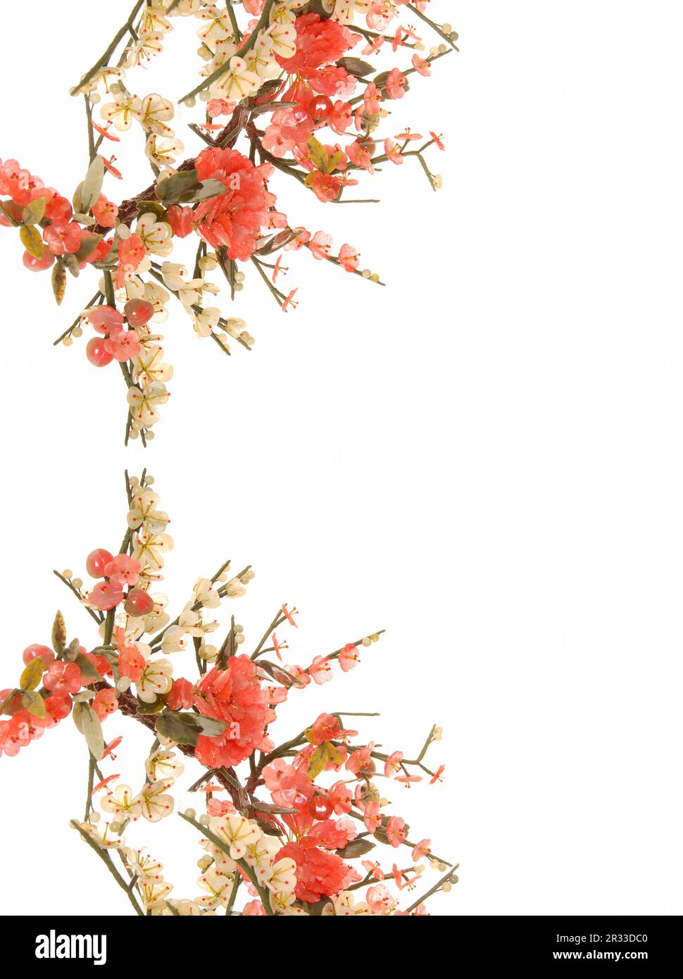 Detail of fine chinese jade cherry blossom Stock Photo - Alamy