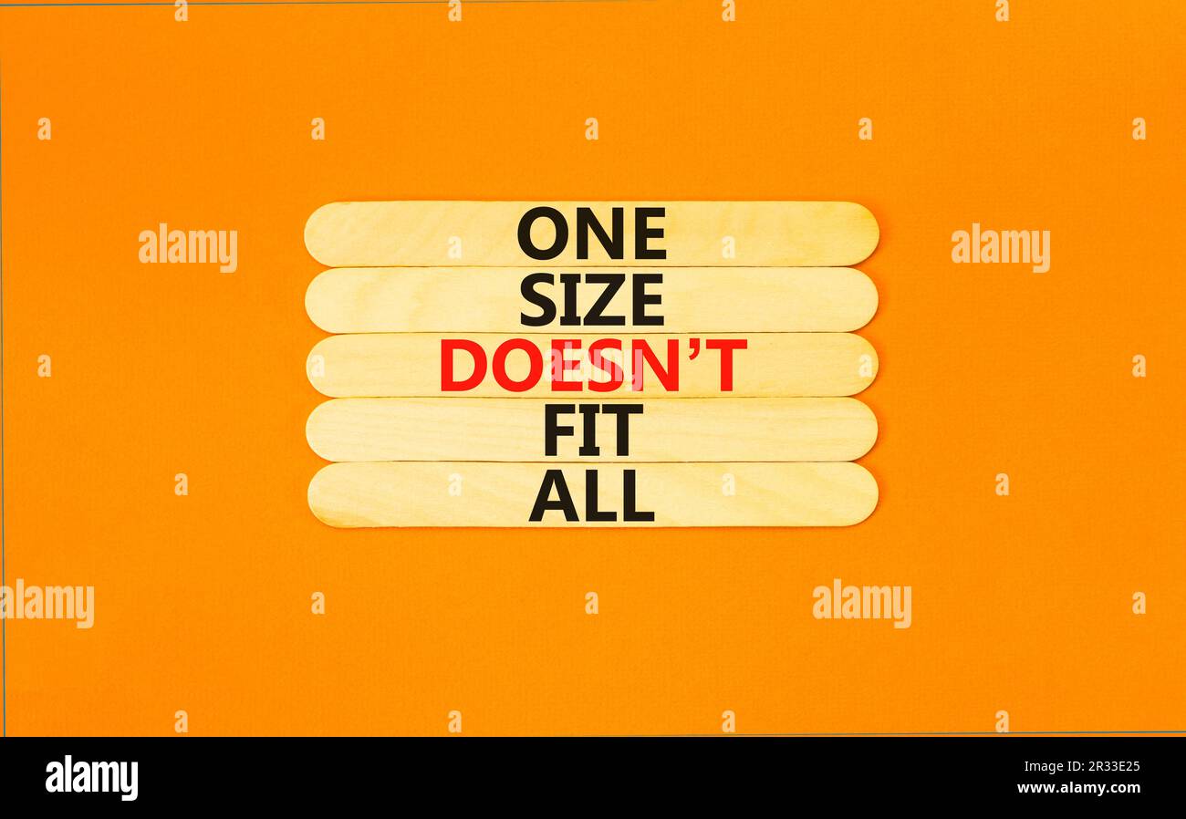 One size does not fit all symbol. Concept words One size does not fit ...