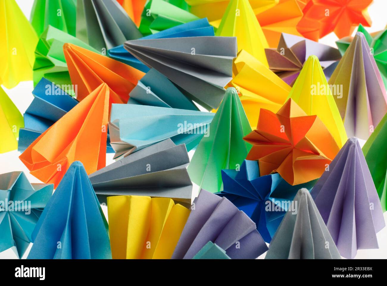 Colorful origami units Stock Photo - Alamy