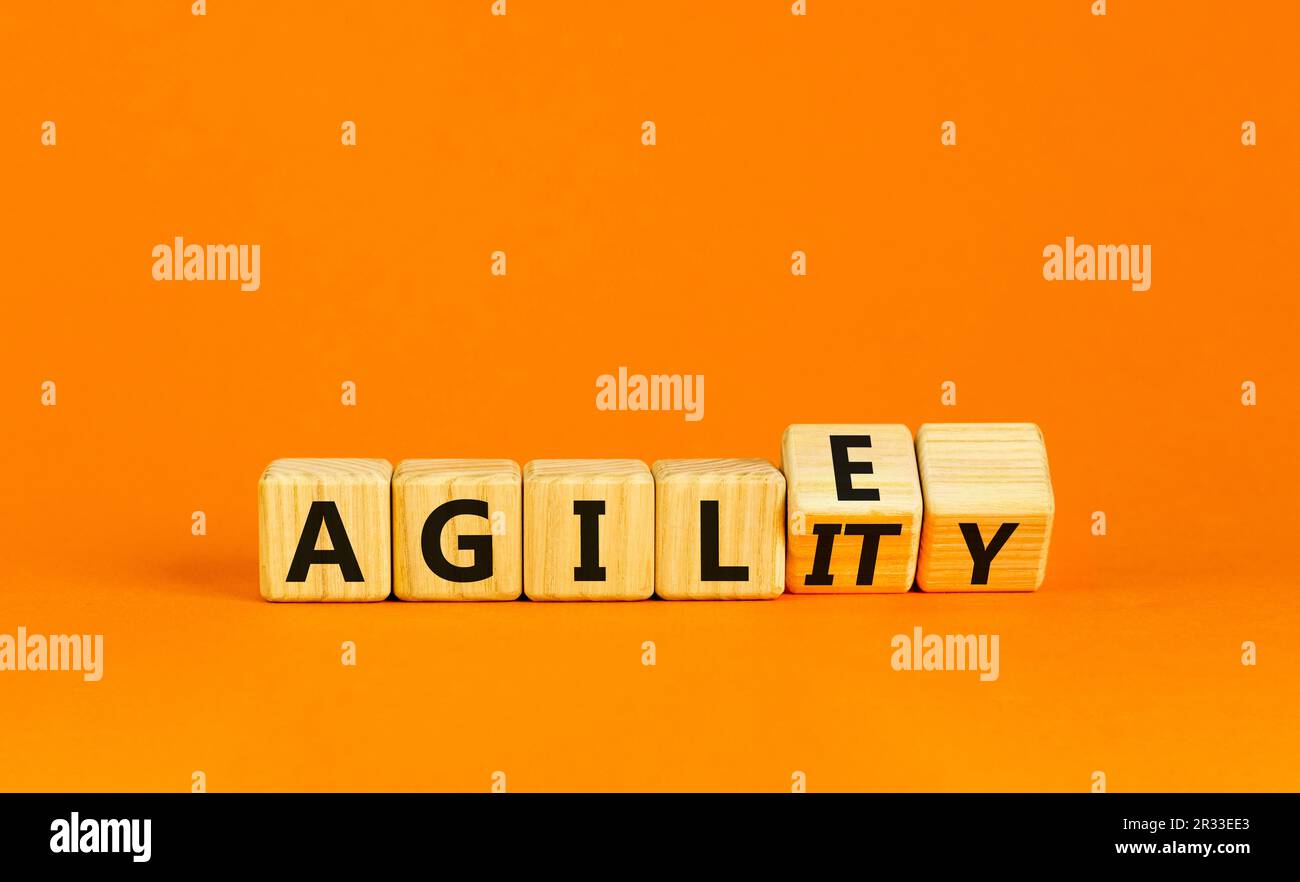 Agile and agility symbol. Concept words Agile and Agility on wooden ...