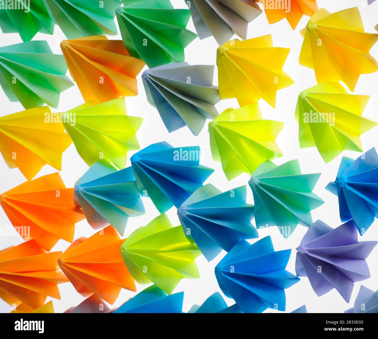 Colorful origami units Stock Photo - Alamy