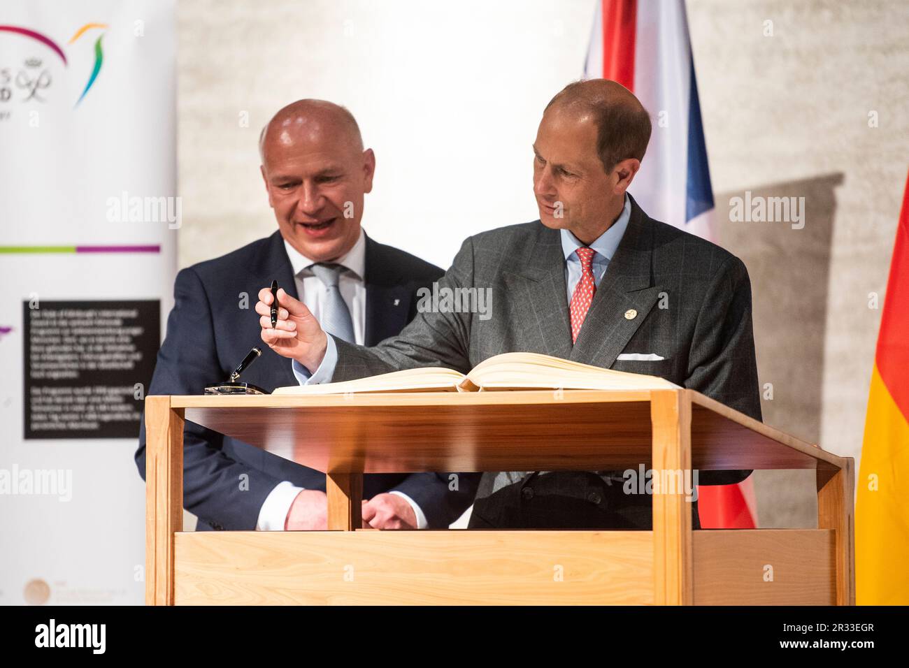 Berlin, Germany. 22nd May, 2023. Prince Edward (r), Duke of Edinburgh ...