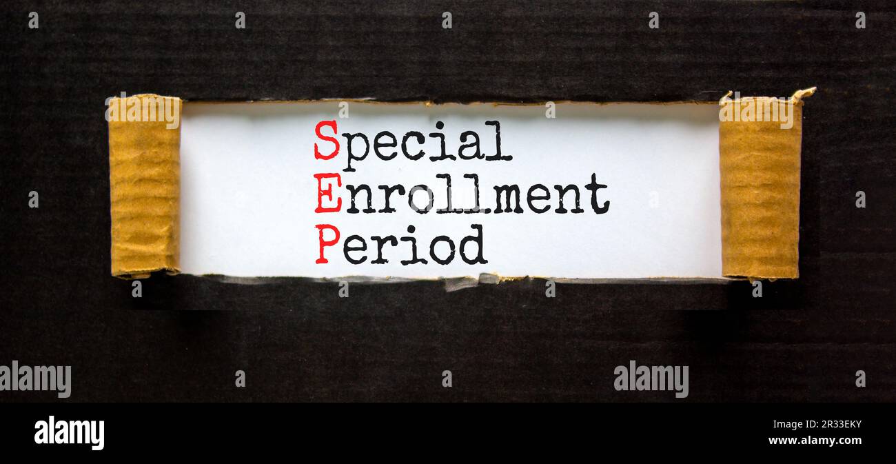 SEP symbol. Concept words SEP Special enrollment period on beautiful ...