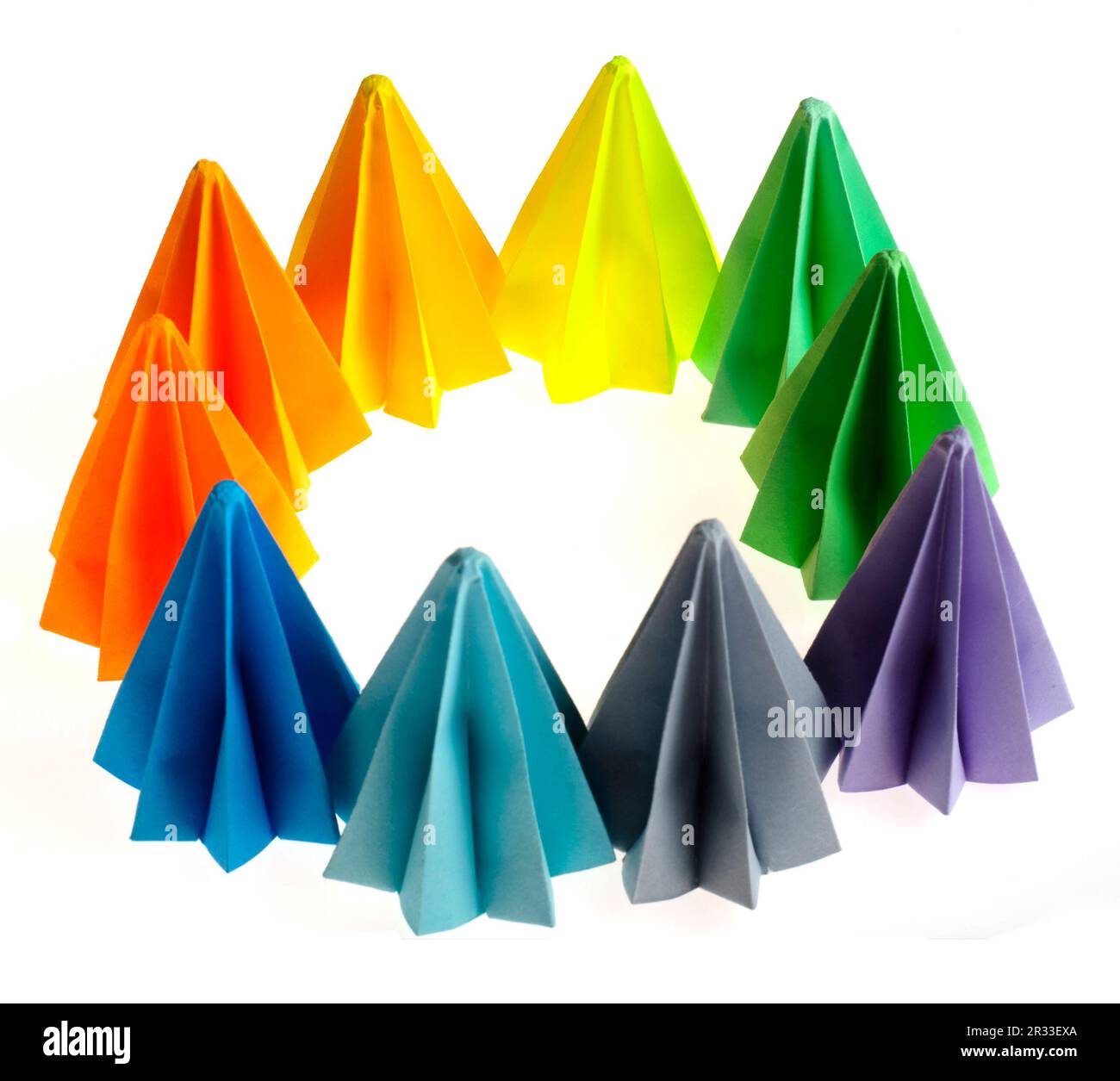 Colorful origami units Stock Photo - Alamy