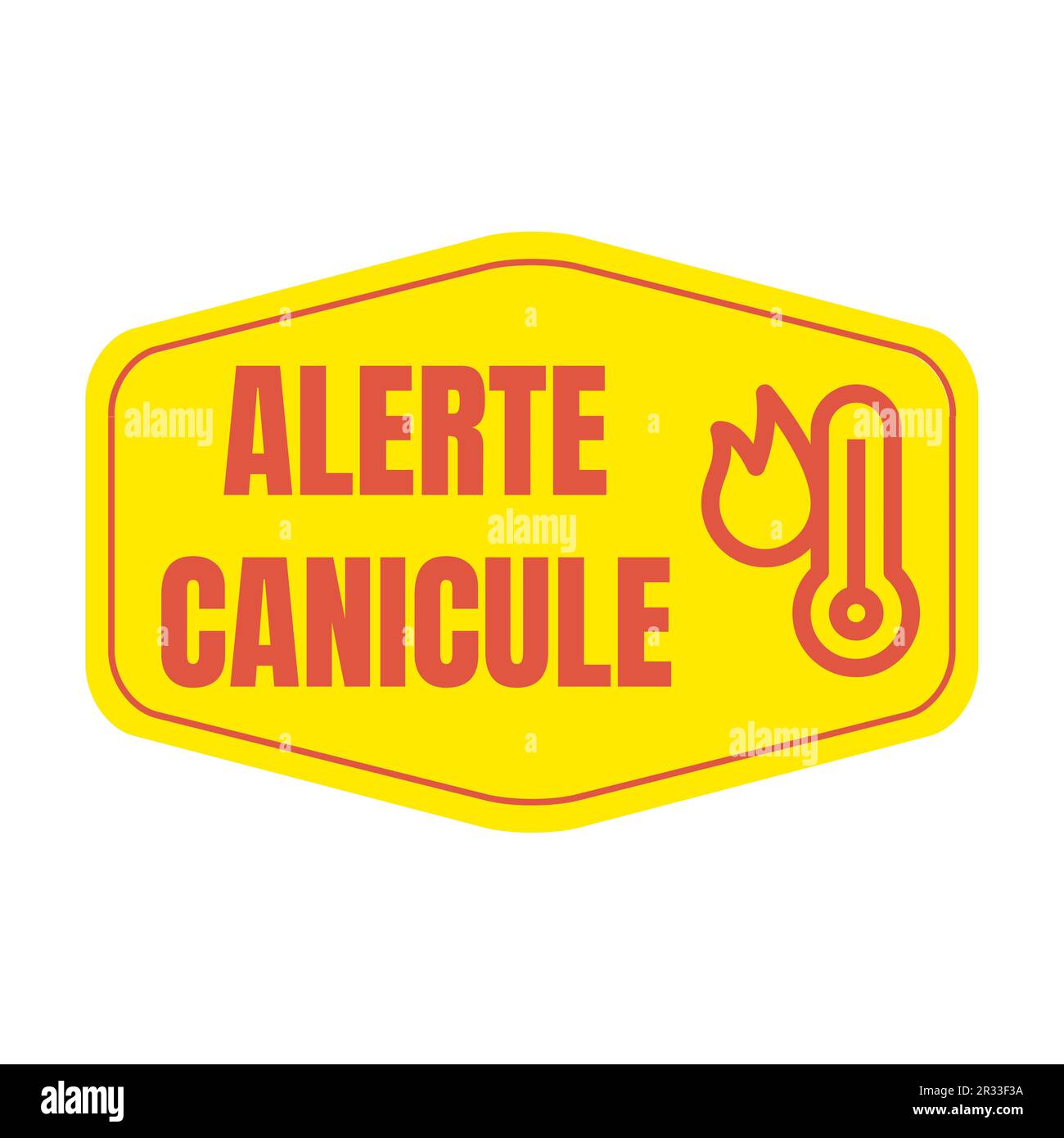 Heatwave alert road sign called alerte canicule in French language ...