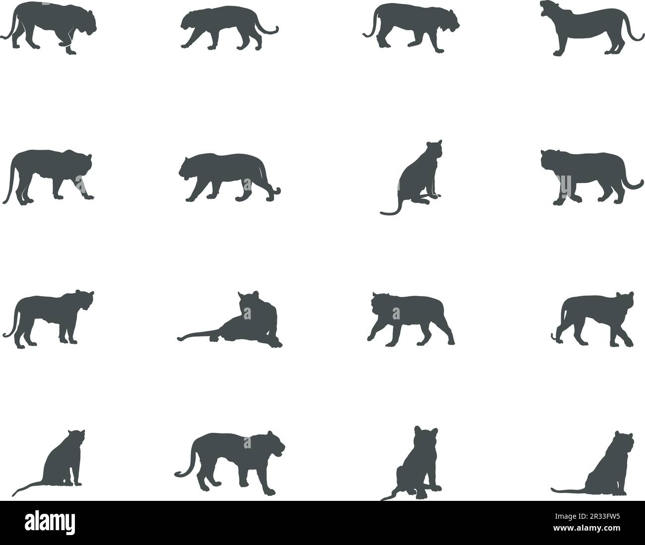 Tiger silhouette, Tiger silhouette vector Stock Vector Image & Art - Alamy