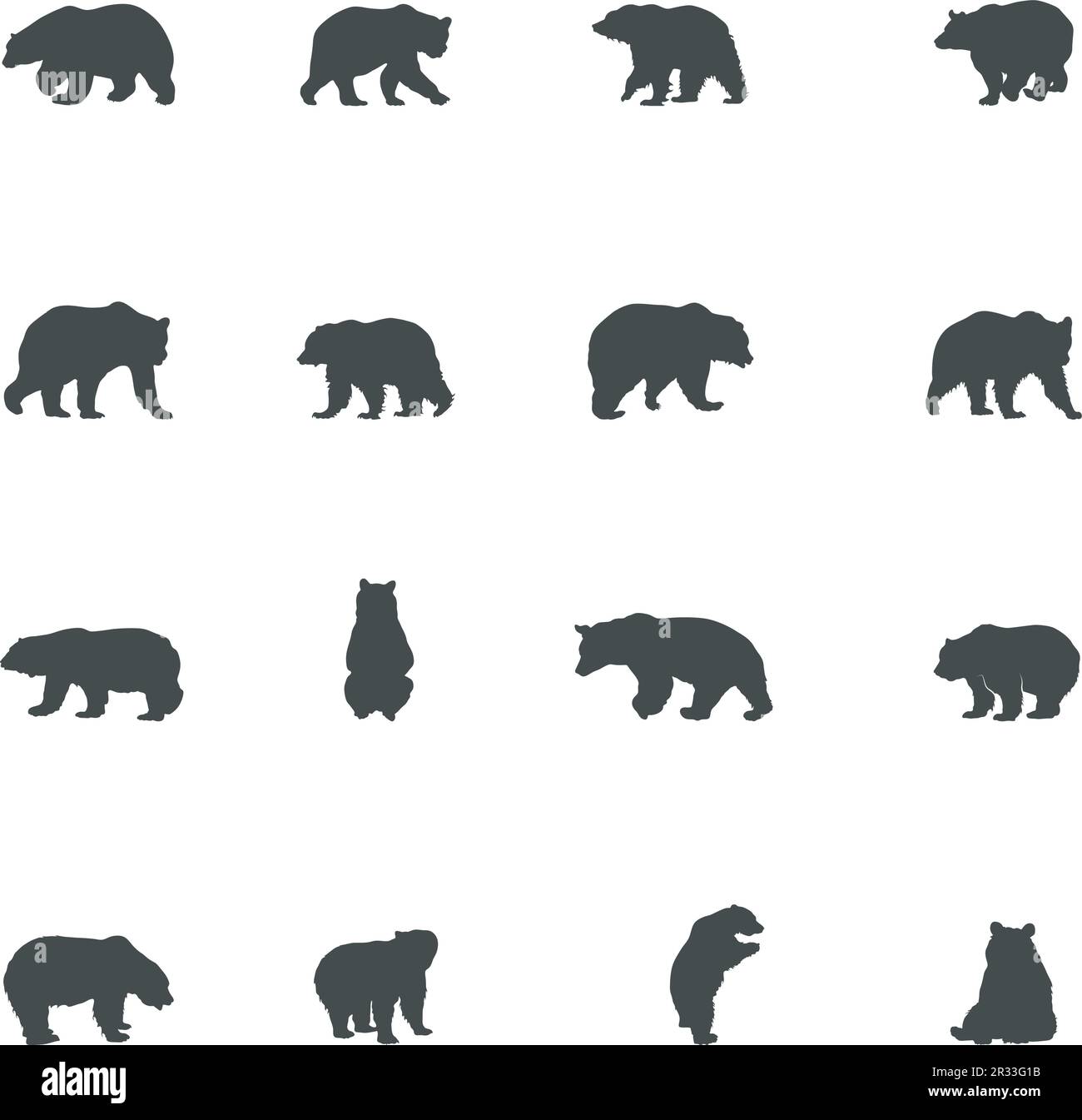 Bear silhouette, Bear animal silhouettes, Bear vector Stock Vector ...