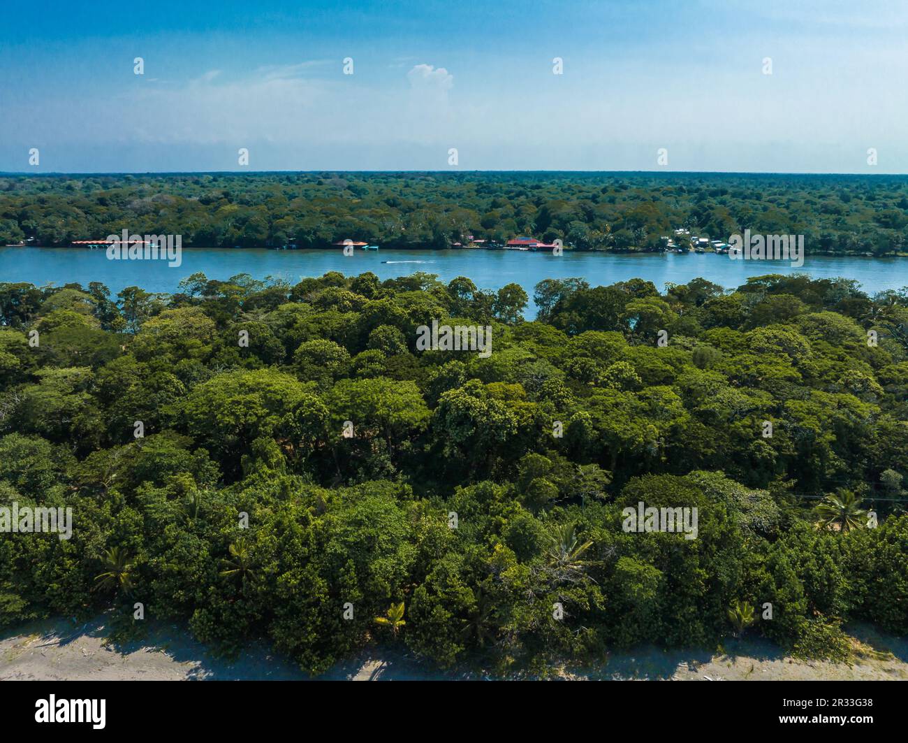 Aerial view of Tortuguero Village, Costa Rica Stock Photo - Alamy