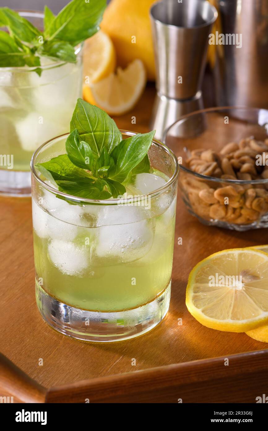 Thai Basil Gimlet Cocktail is a light, incredibly refreshing summer ...