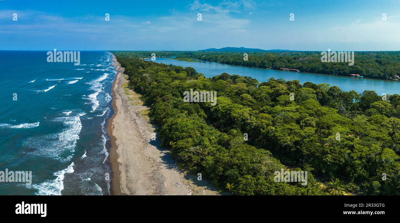 Aerial view of Tortuguero Village, Costa Rica Stock Photo - Alamy