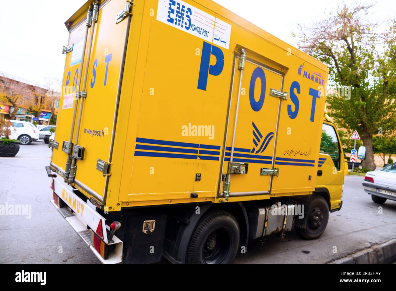 Shiraz, Iran- December 31, 2022: A car for the transportation of postal ...