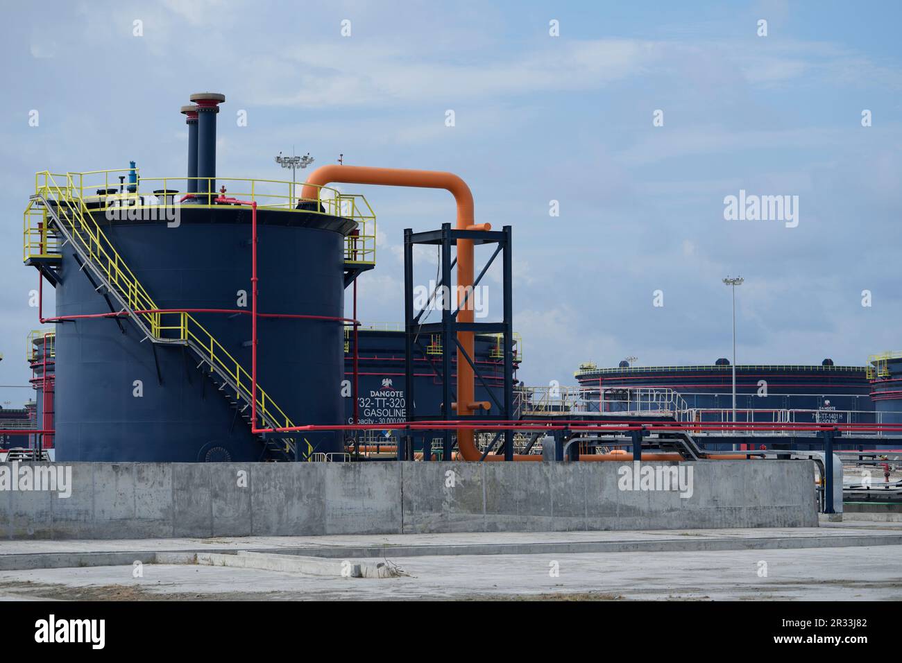 Oil installations at the Dangote refinery during the opening ceremony in Lagos, Nigeria, Monday ...