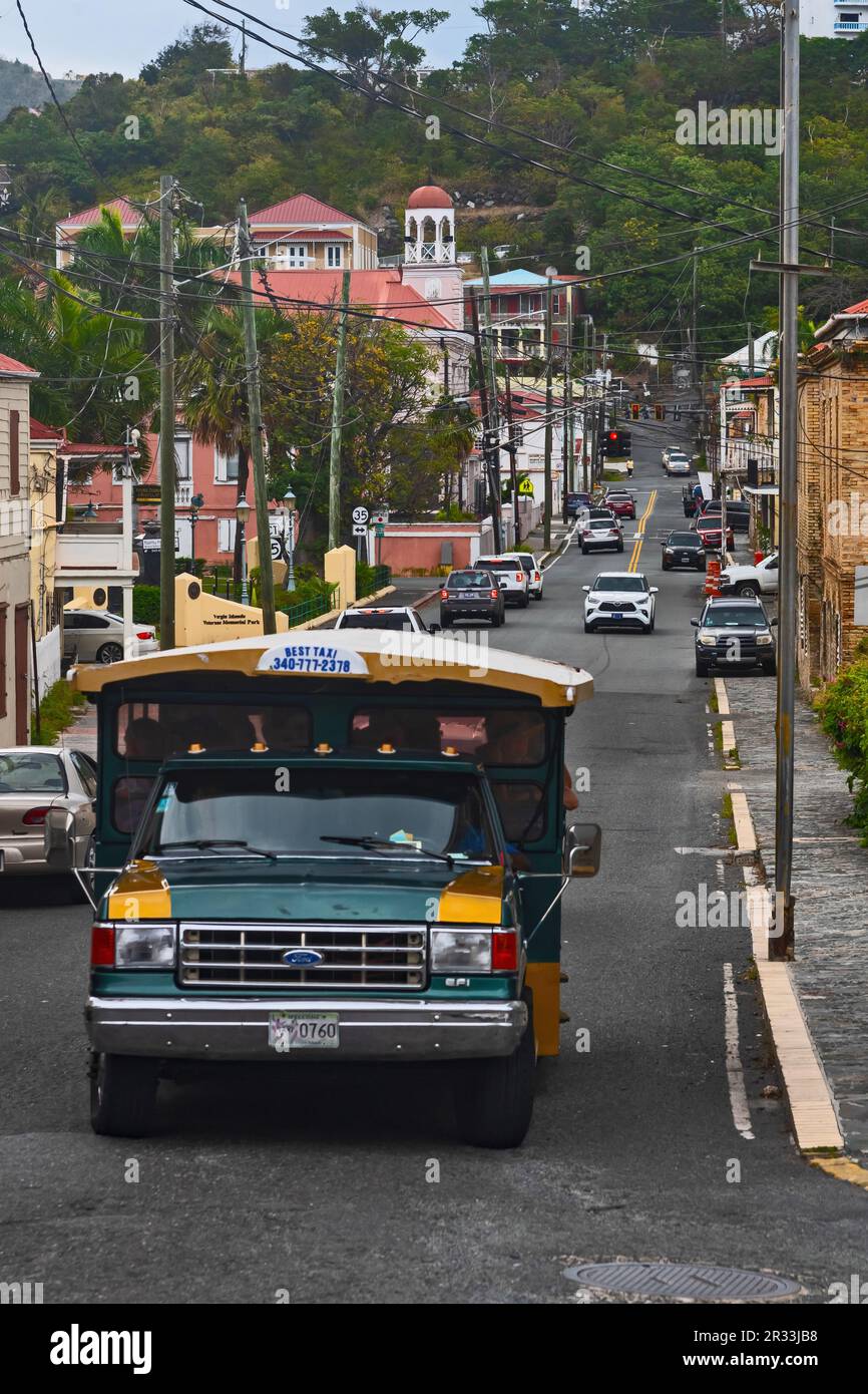 Downtown. Saint Thomas, U.S. Virgin Islands Stock Photo - Alamy