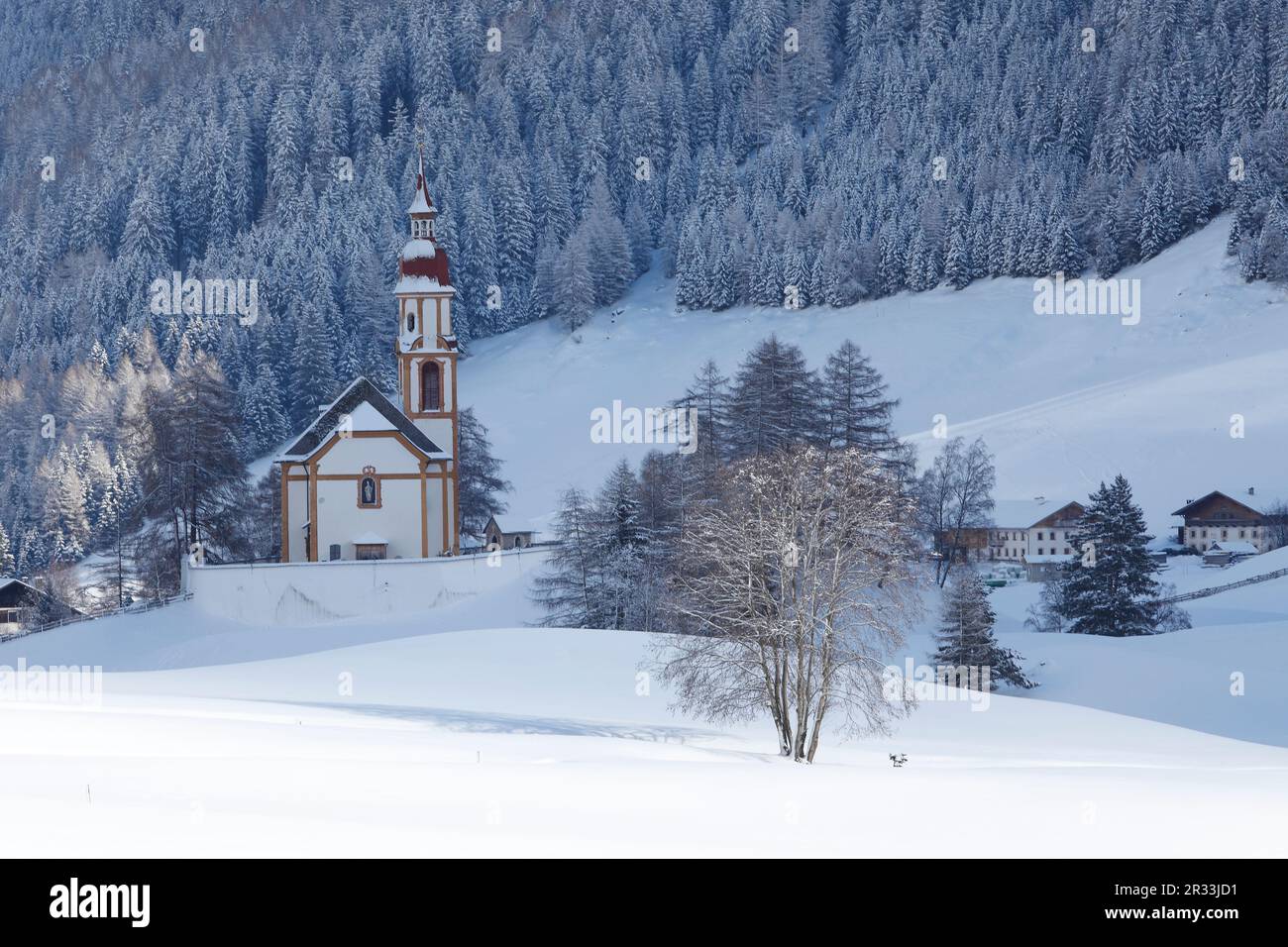 Church in Obernberg Valley Stock Photo - Alamy