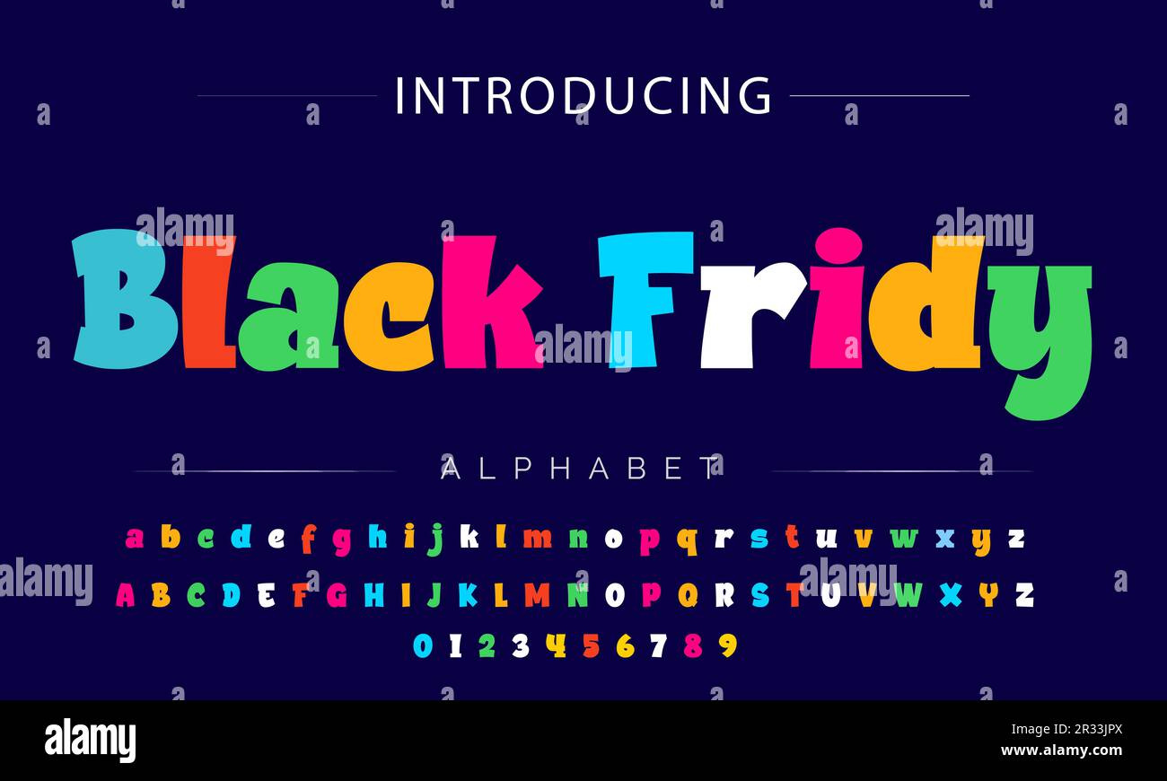 Funky colorful cartoon font type. Vector alphabet Stock Vector Image ...