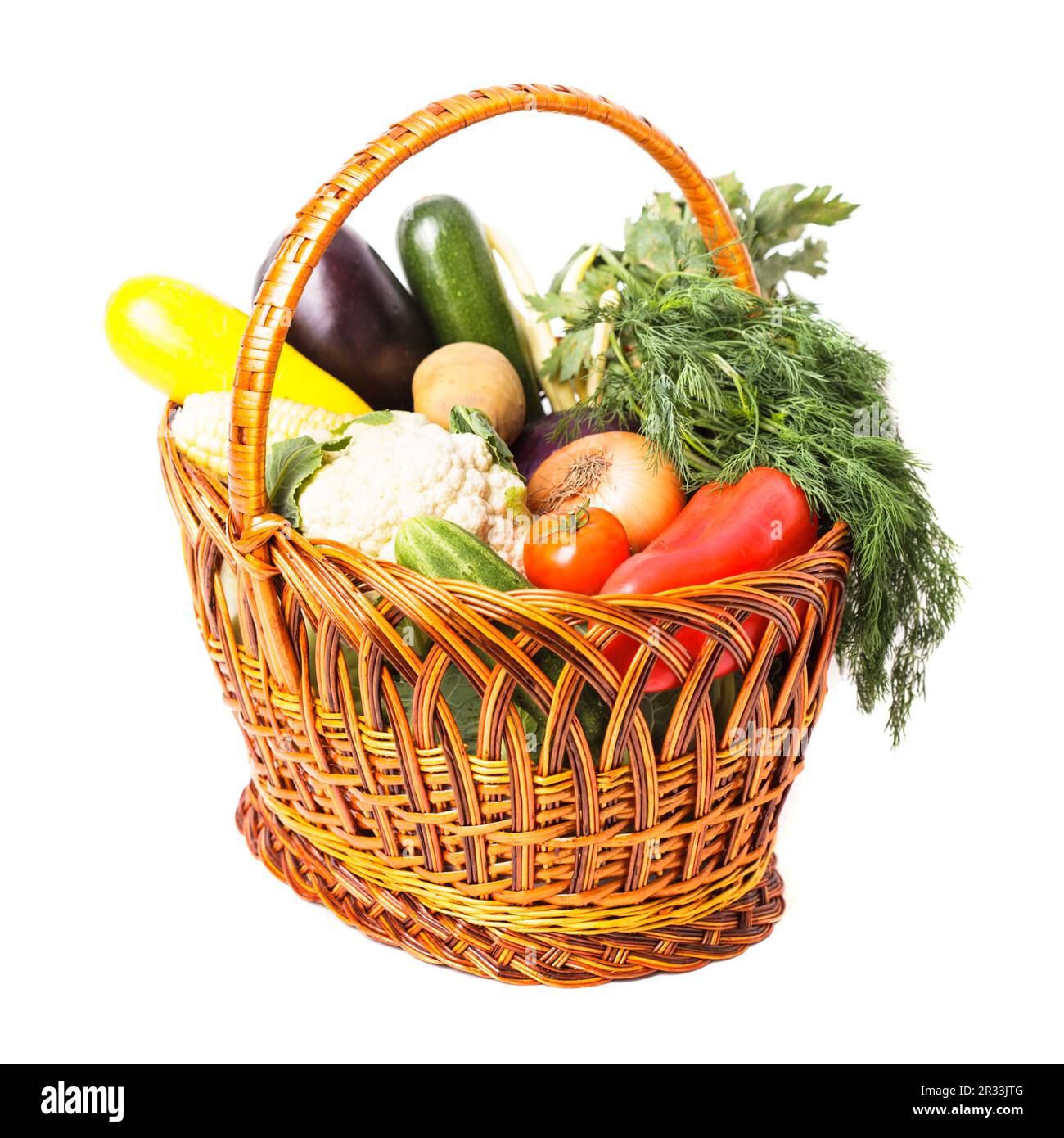 Wicker basket full green Cut Out Stock Images & Pictures - Alamy