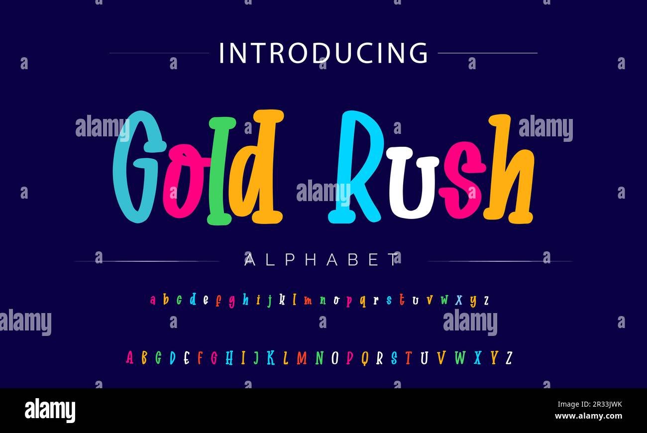 Funky colorful cartoon font type. Vector alphabet Stock Vector Image ...