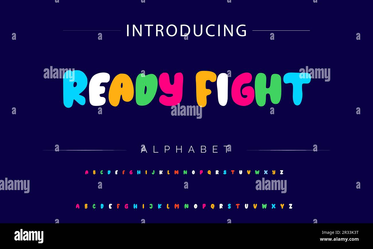 Funky colorful cartoon font type. Vector alphabet Stock Vector Image ...