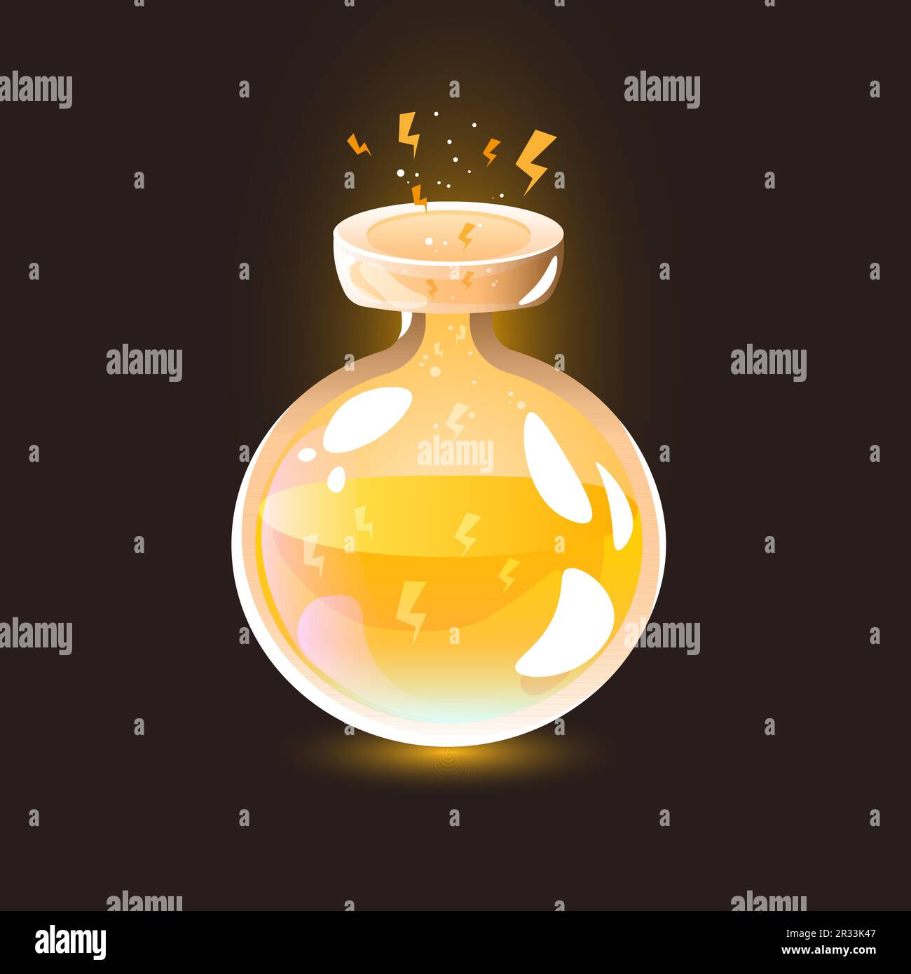 lmagical energy potion with lightning gold Stock Vector Image & Art - Alamy
