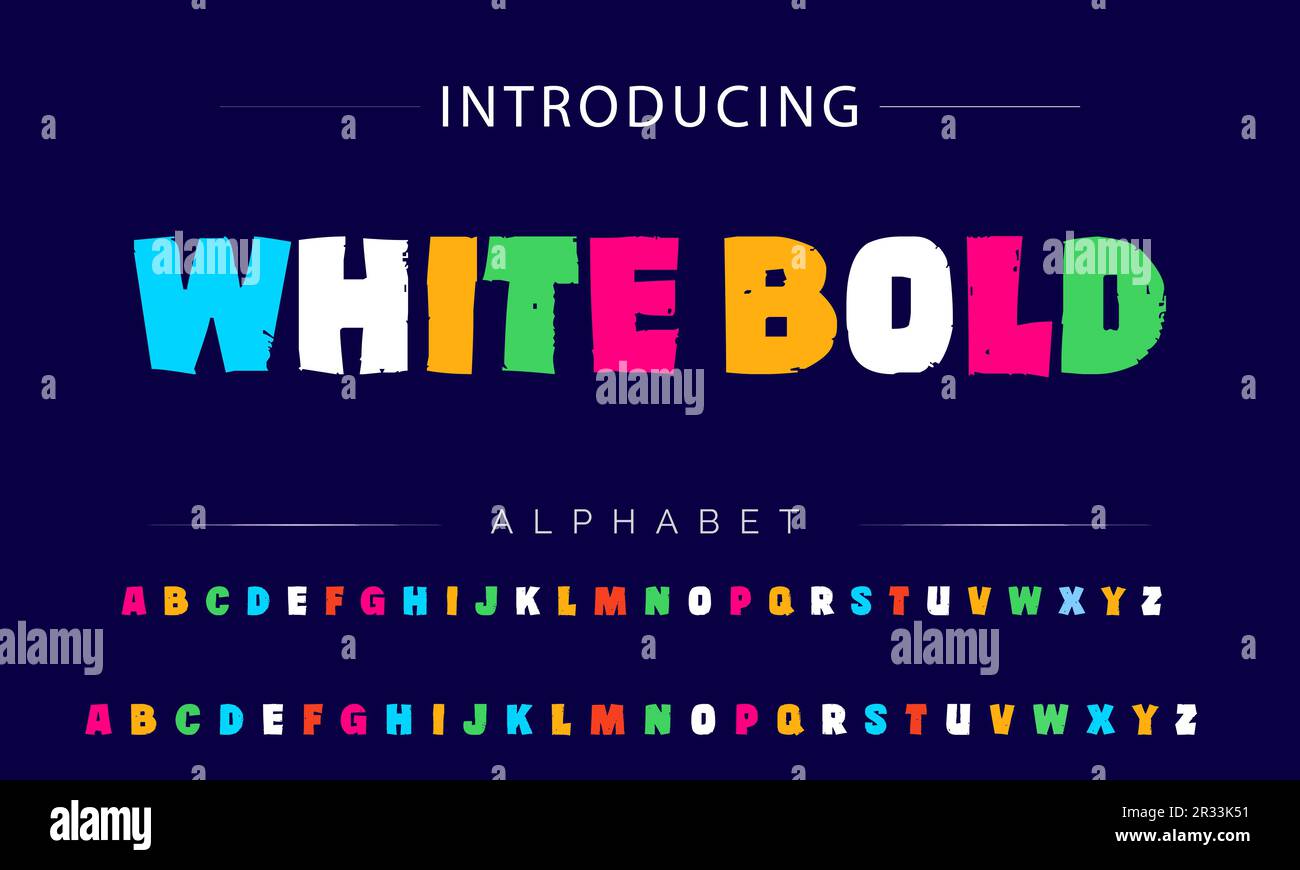 Funky colorful cartoon font type. Vector alphabet Stock Vector Image ...