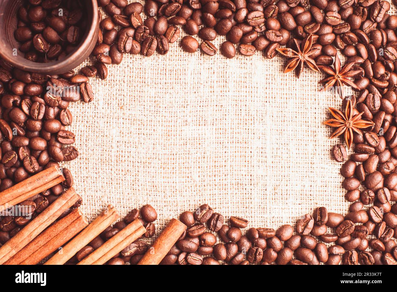 Coffee beans frame Stock Photo - Alamy