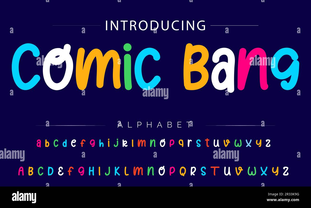 Funky colorful cartoon font type. Vector alphabet Stock Vector Image ...