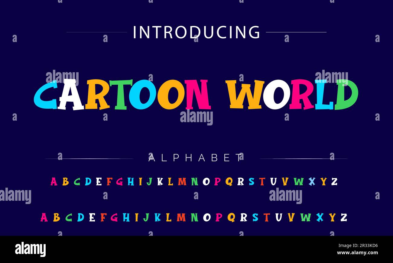 Funky colorful cartoon font type. Vector alphabet Stock Vector Image ...