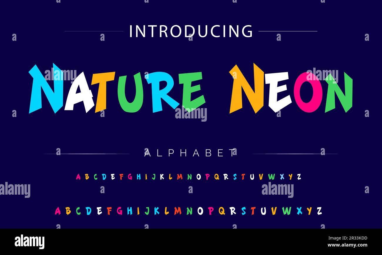 Funky colorful cartoon font type. Vector alphabet Stock Vector Image ...