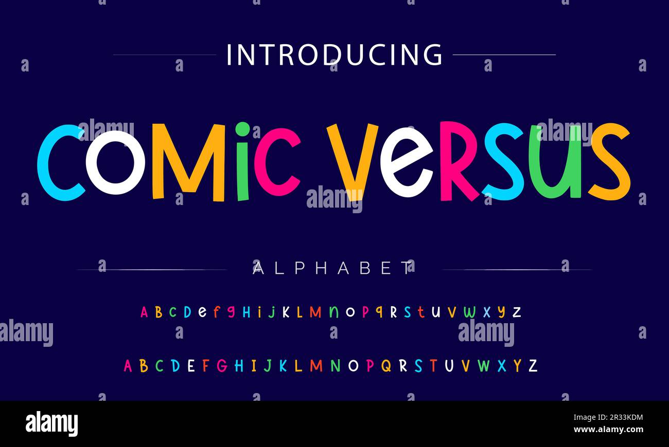 Funky colorful cartoon font type. Vector alphabet Stock Vector Image ...