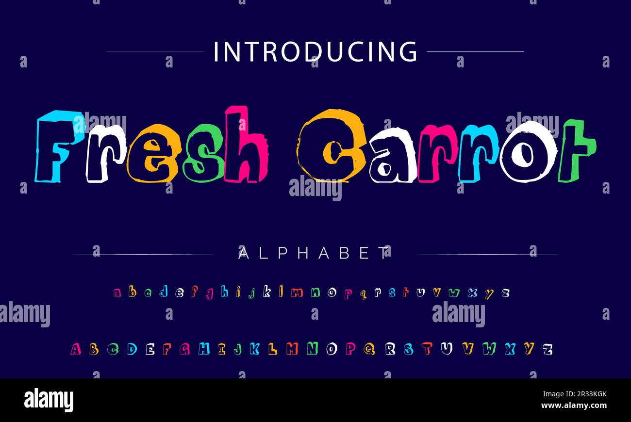 Funky colorful cartoon font type. Vector alphabet Stock Vector Image ...