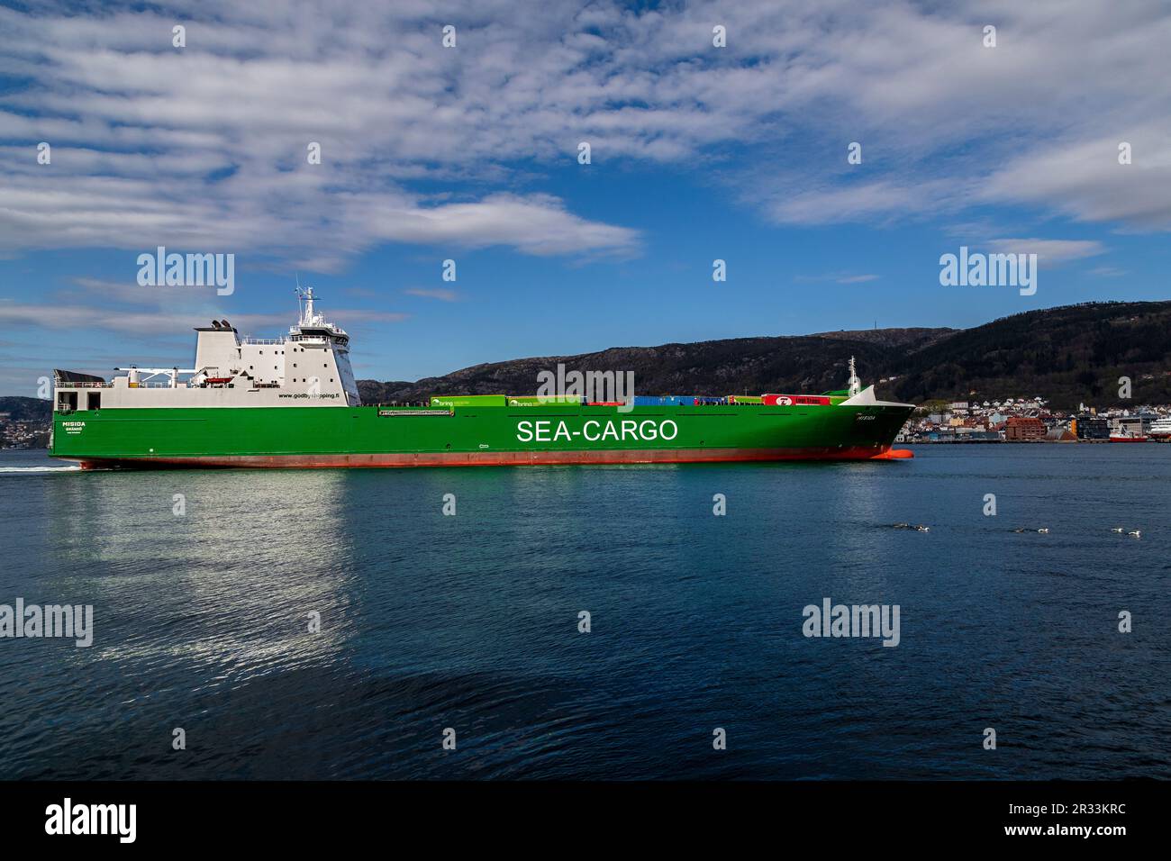 Multipurpose ro-ro vessel Misida at Byfjorden, arriving in the port of ...
