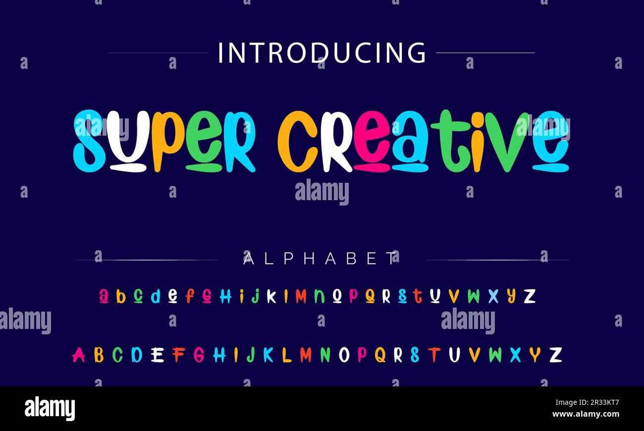 Funky colorful cartoon font type. Vector alphabet Stock Vector Image ...