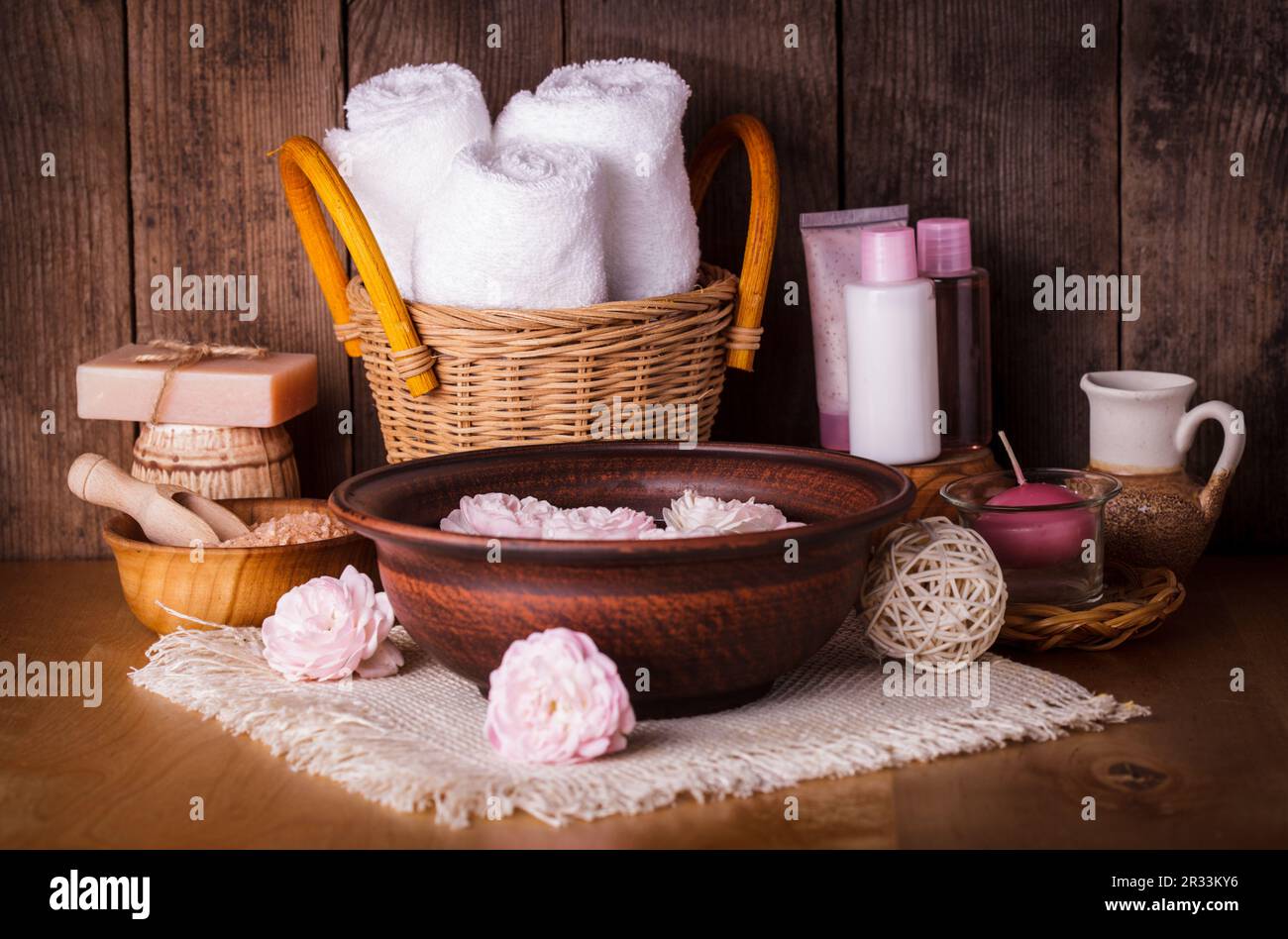 Spa with roses Stock Photo - Alamy