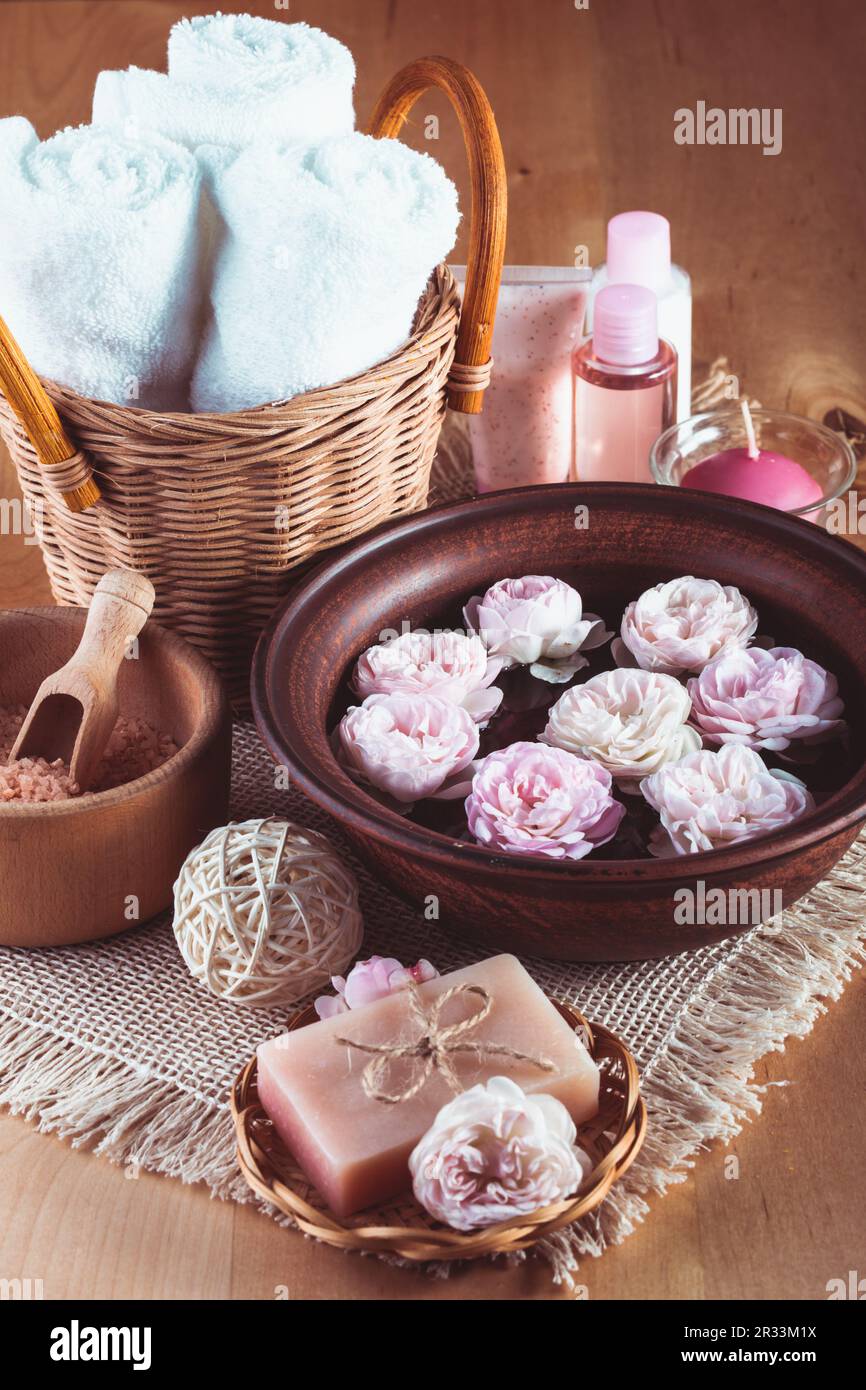 Spa with roses Stock Photo - Alamy