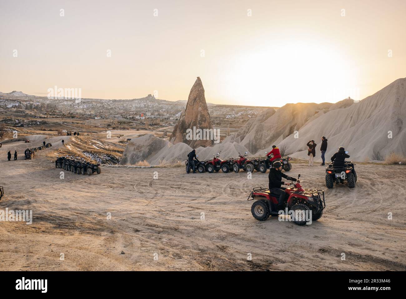 ATV Quad Bike in front of mountains landscape in Turkey - feb 2023 ...