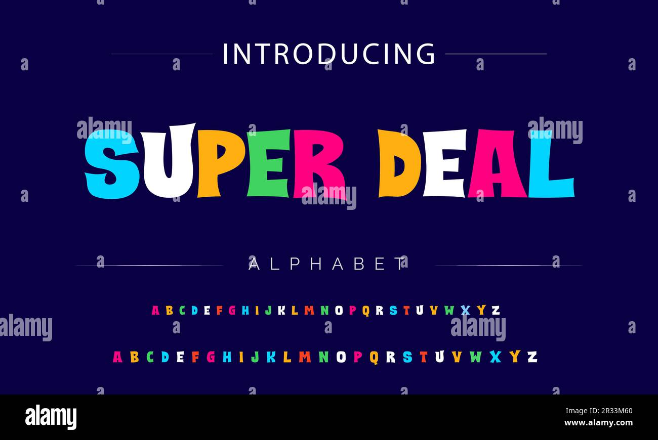 Funky colorful cartoon font type. Vector alphabet Stock Vector Image ...