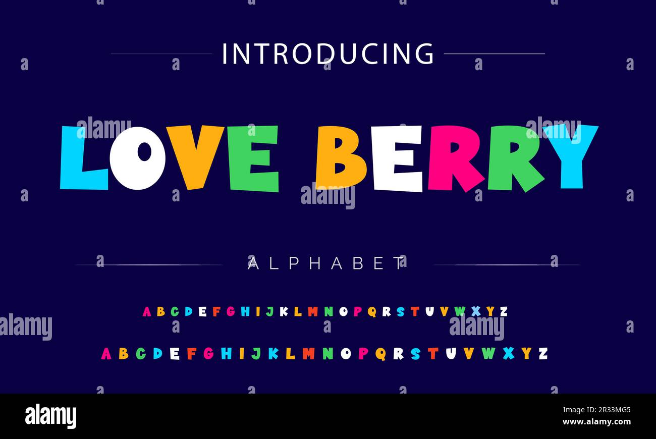 Funky colorful cartoon font type. Vector alphabet Stock Vector Image ...