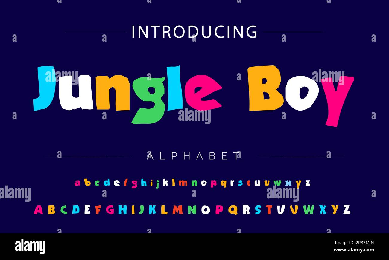 Funky colorful cartoon font type. Vector alphabet Stock Vector Image ...